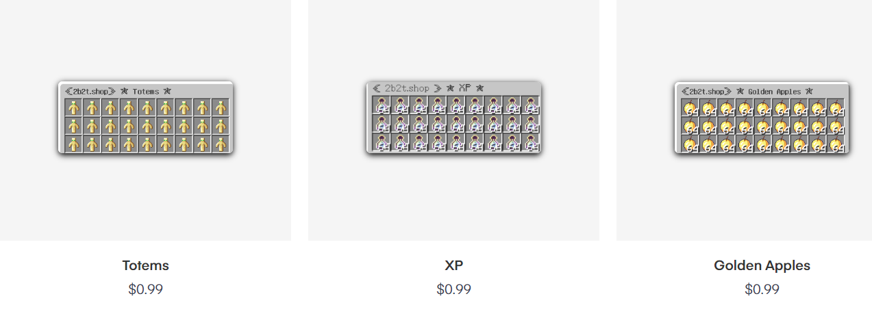 How do you buy kits from the 2b2t shop?